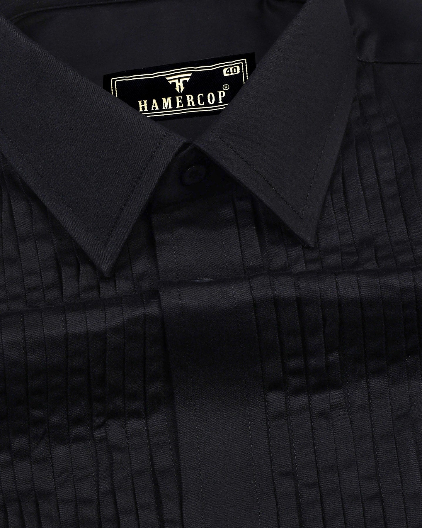 Midnight Black Soft Touch Satin Designer Tuxedo Shirt – hamercopglobal