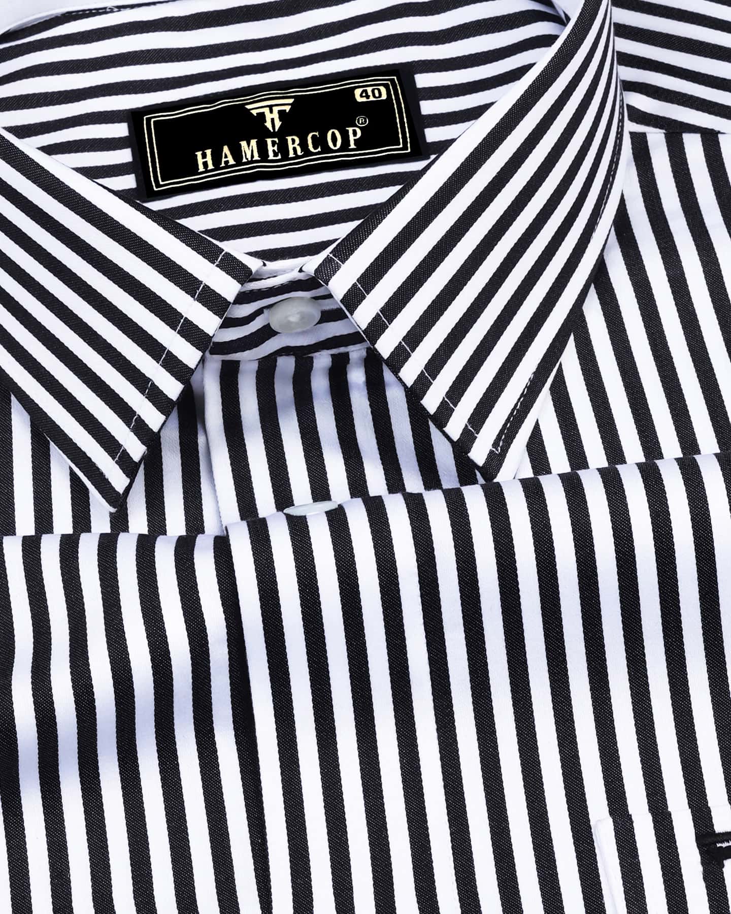 Destiny Black With White Stripe Premium Giza Designer Shirt ...