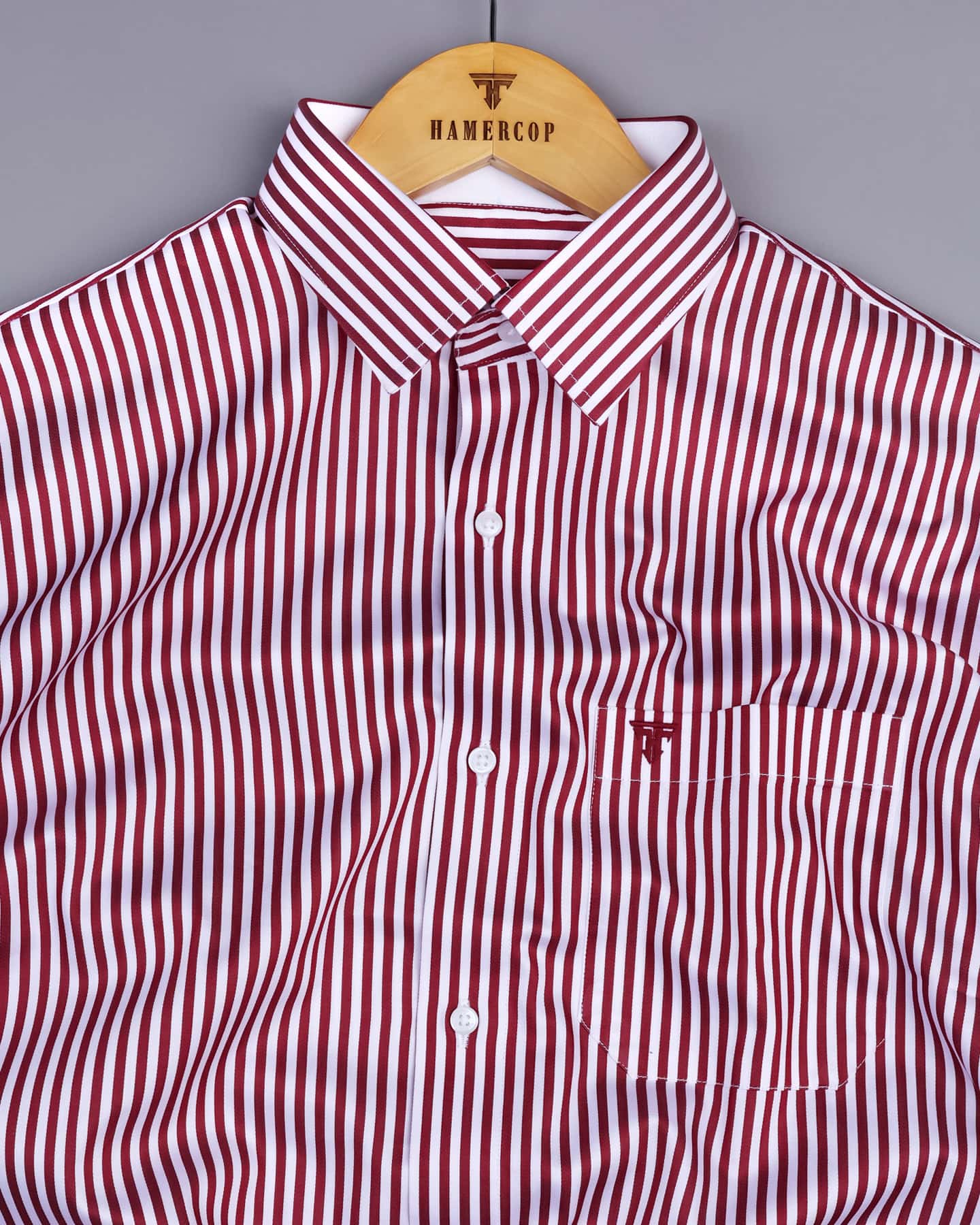 Destiny Red With White Stripe Premium Giza Designer Shirt – hamercopglobal
