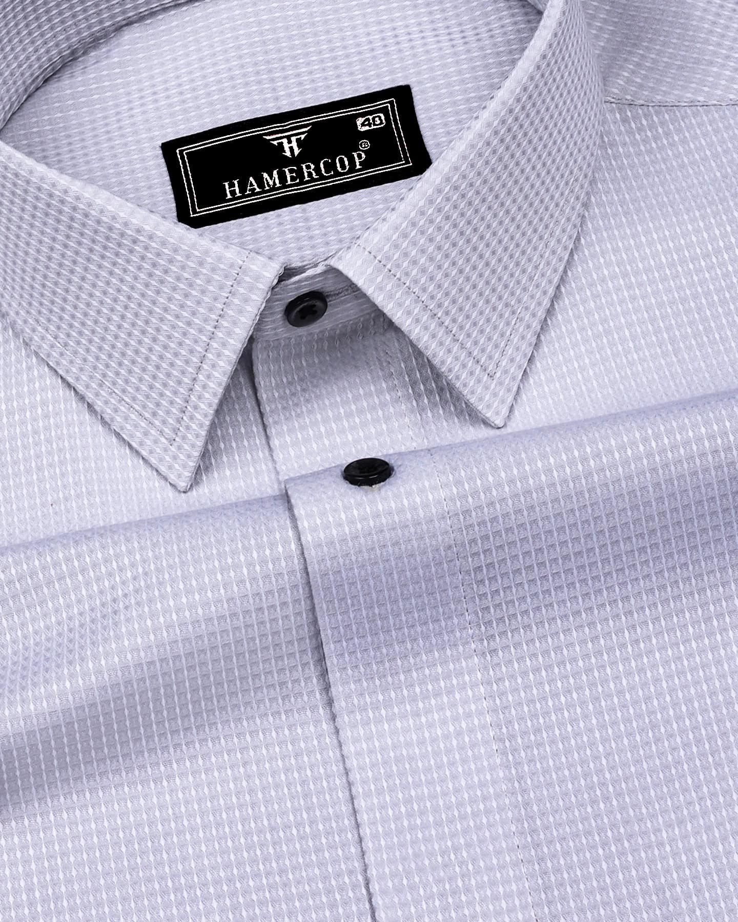 Swifton Gray With White Dobby Formal Cotton Shirt – hamercopglobal