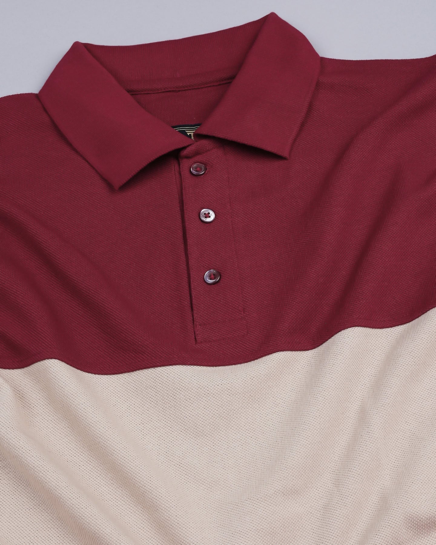 Beat Maroon With Cream Pique Pima Designer T-Shirt – hamercopglobal