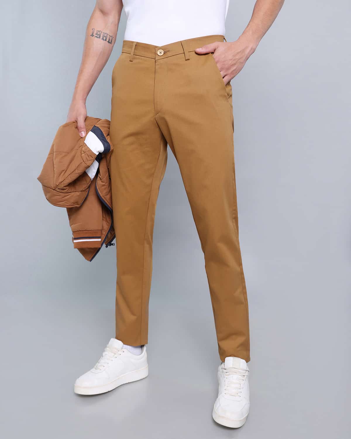 Peanut Brown Stretch Cotton Chinos – hamercopglobal